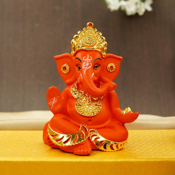 Orange Ganesh Idol for Car & Home Decor | Vinayak Ganpati Vinayagar ...